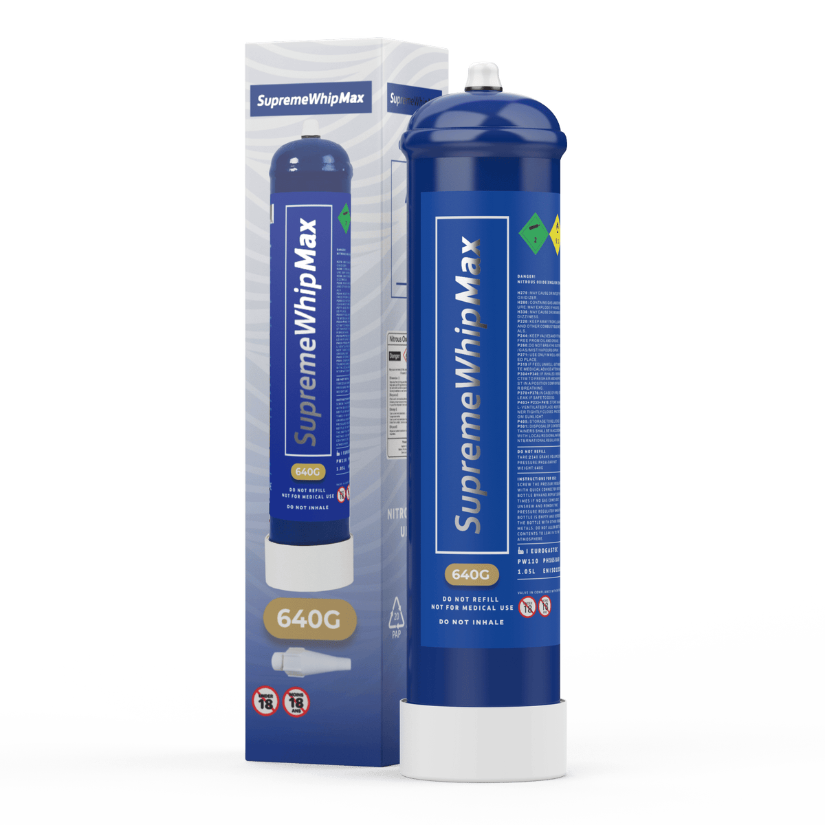 SupremewhipMAX 640g N2O Cannister – SupremeWhip AU